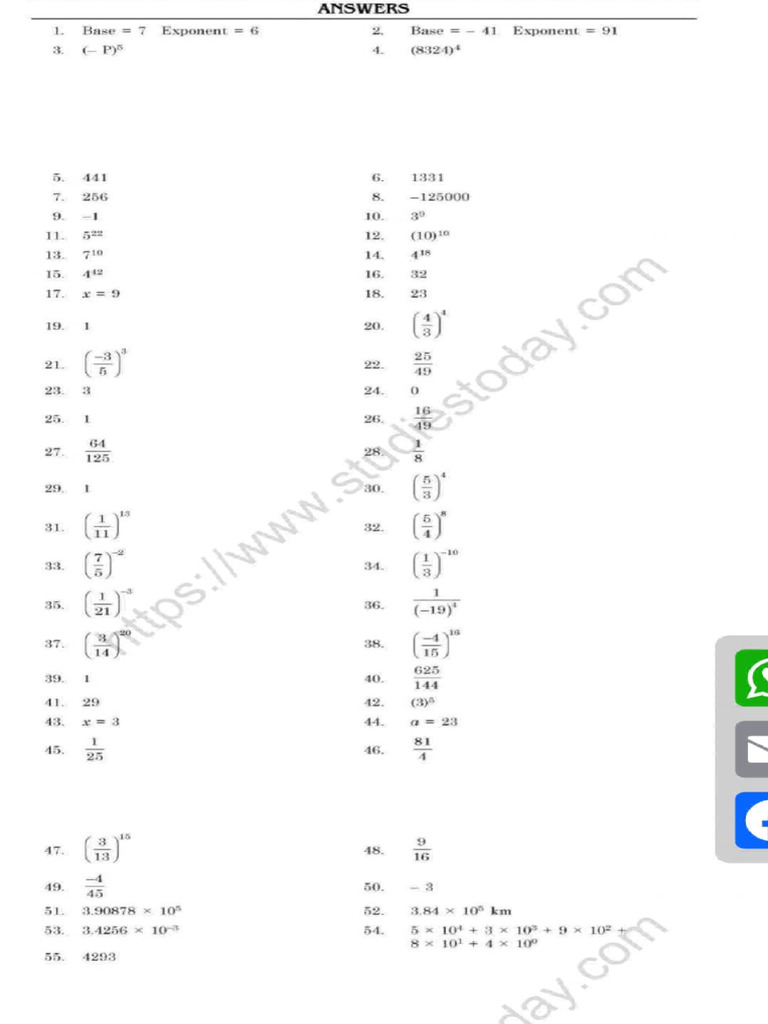 Exponent Worksheets | PDF | Exponentiation | Mathematical Concepts