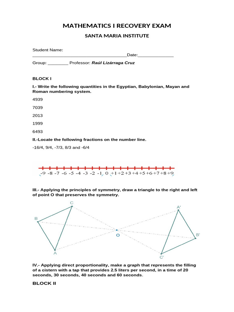 Mathematics Recovery Exam | PDF | Geometry | Equations