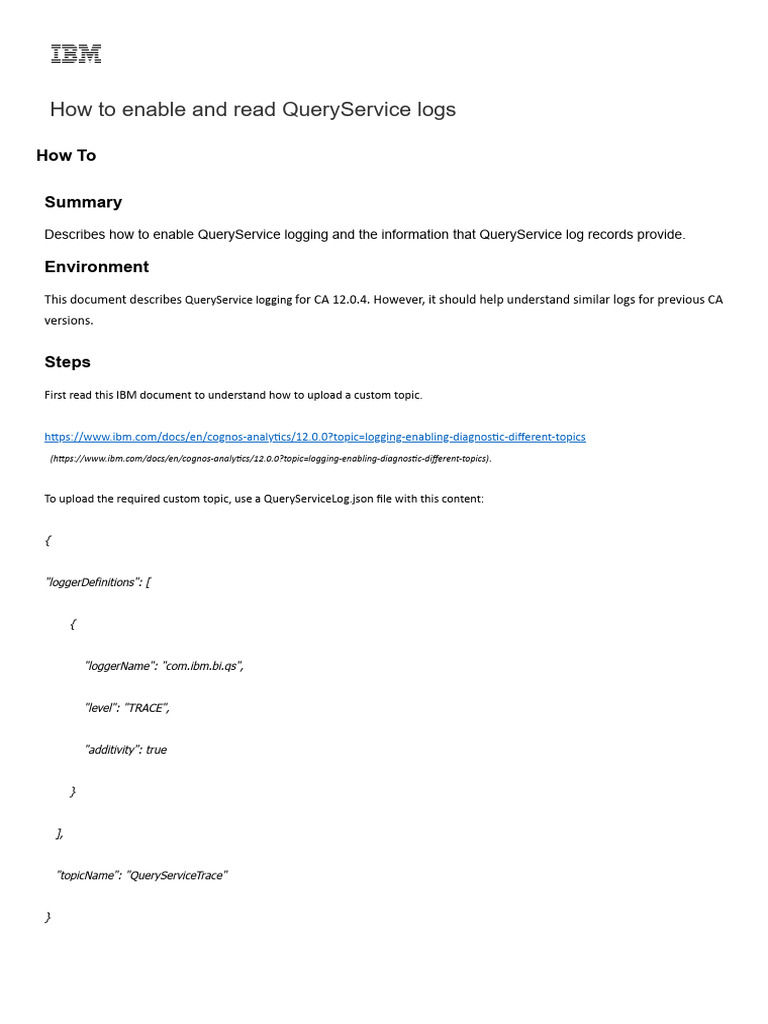 How to enable and read QueryService logs | PDF | Computer Science ...