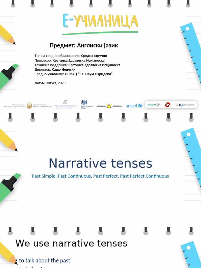 Narrative Tenses | PDF | Grammatical Tense