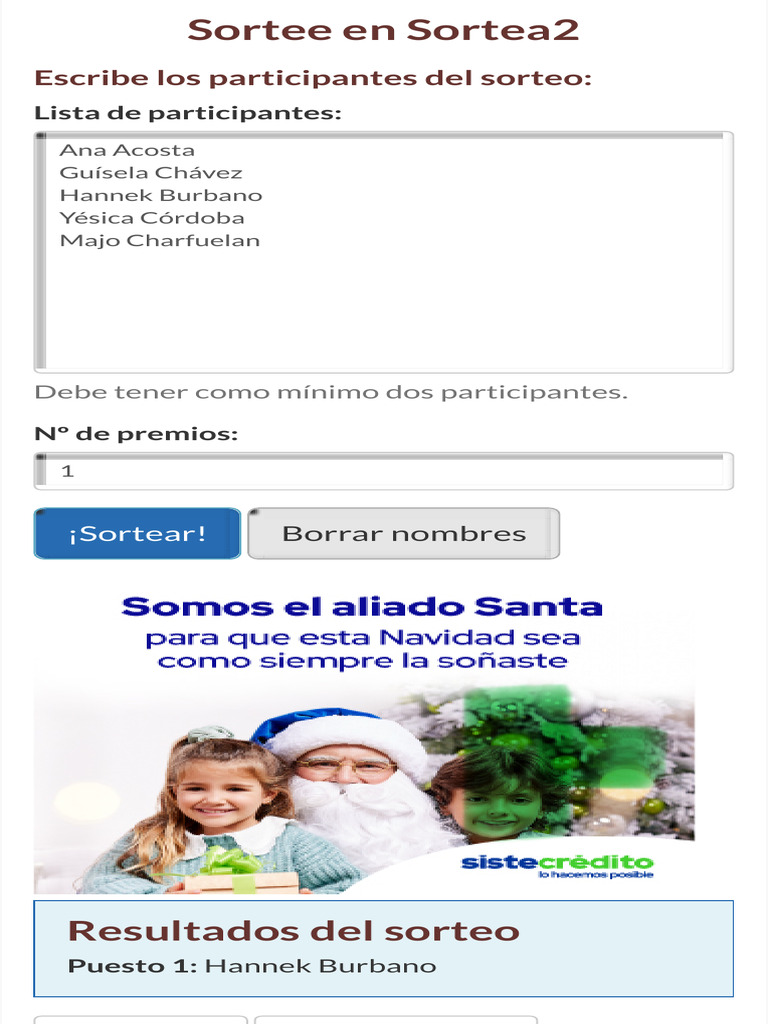 Sortea2 - Realizar un sorteo | PDF