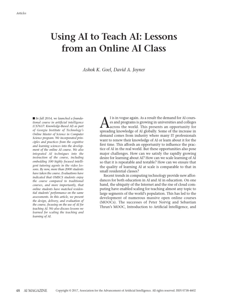 Using Ai To Teach Pdf Artificial Intelligence Intelligence Ai