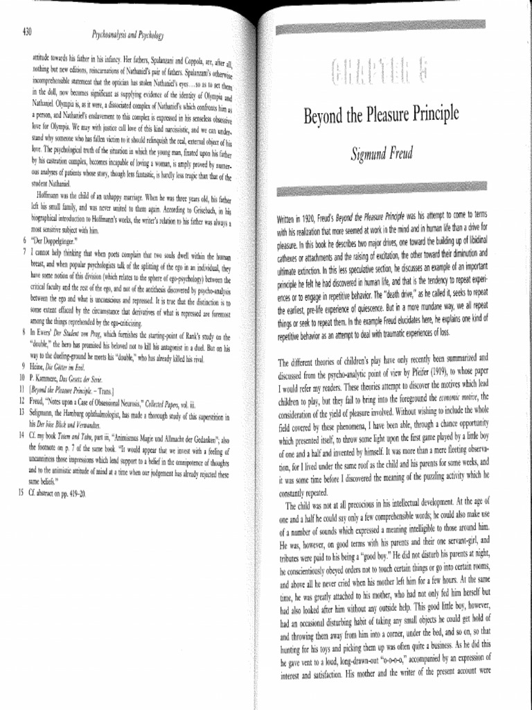 FREUD Pleasure Principle | PDF