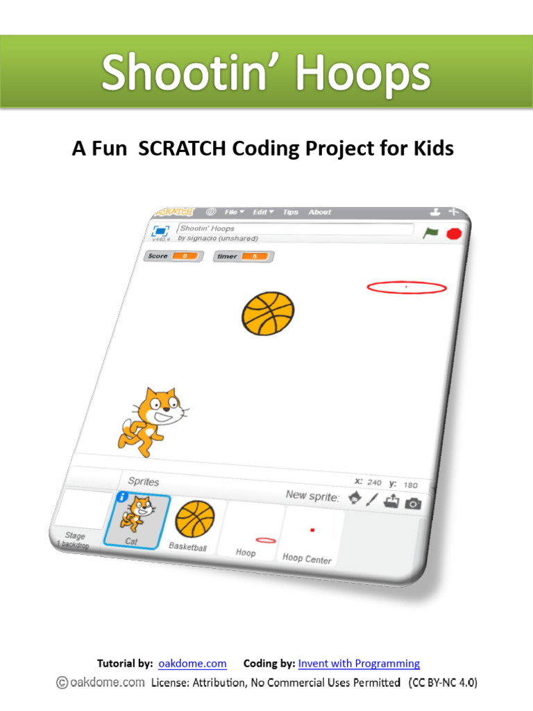 Shootin Hoops Scratch Game Tutorial For Kids | PDF | Scratch (Programming Language)