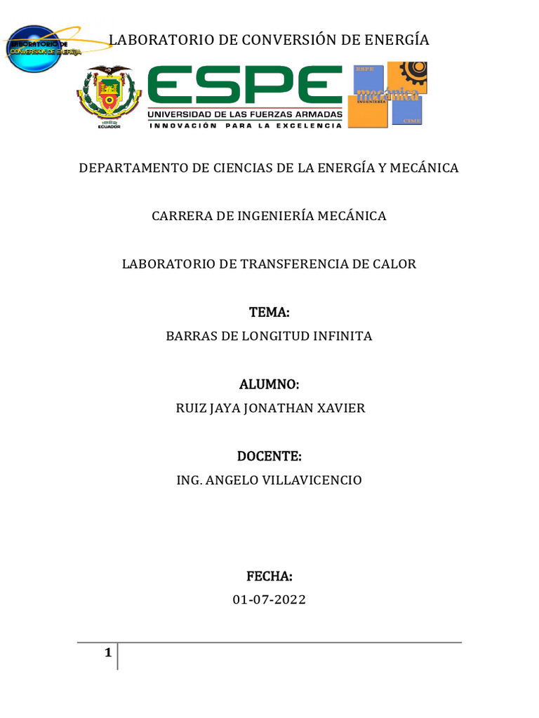 Barra Longitud Infinita | PDF | Transferencia de calor | Conduccion termica