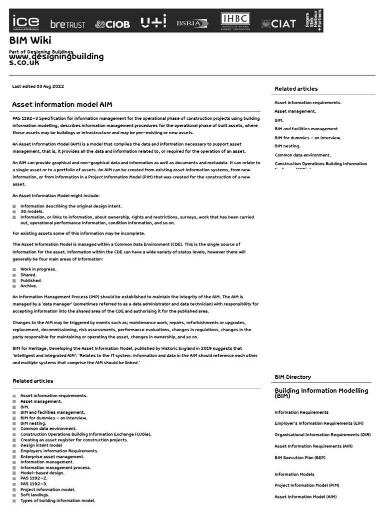 Asset Information Model AIM - Designing Buildings | PDF | Building ...