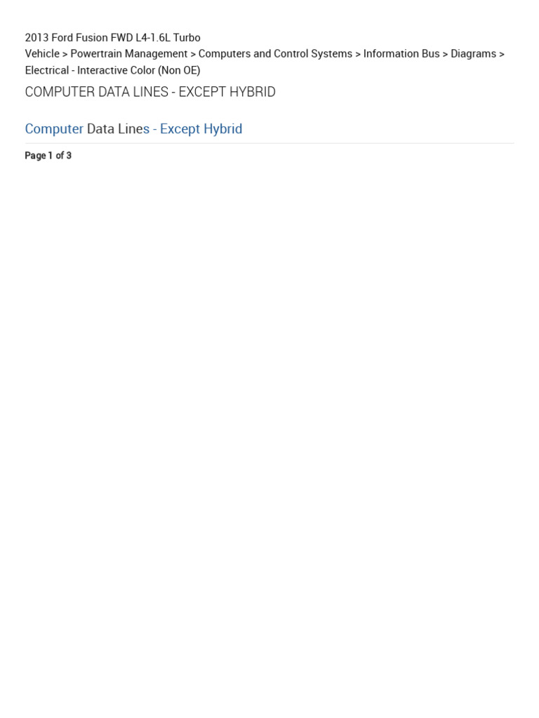 2013 Ford Fusion FWD Computer Data Lines | PDF | Land Vehicles | Off ...