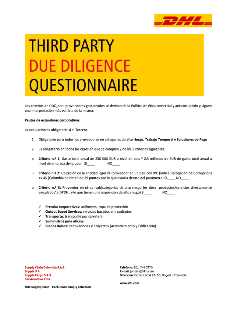 Formato DDQ Abril 2023 | PDF