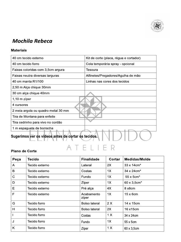 Plano de Cortes Bolsa Rebeca - 240828 - 140641 | PDF