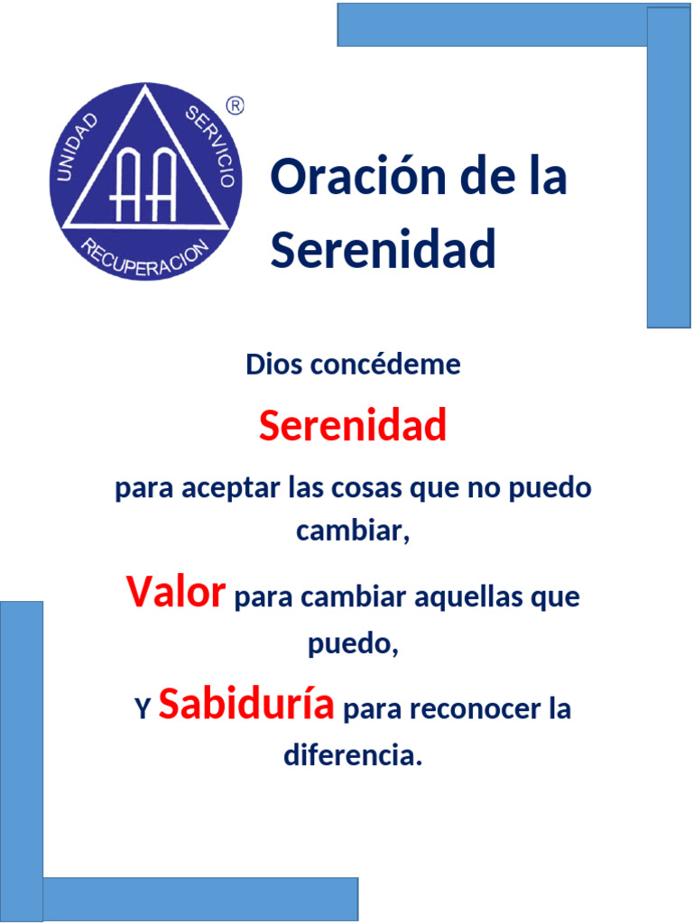 Oracion de La Serenidad | PDF