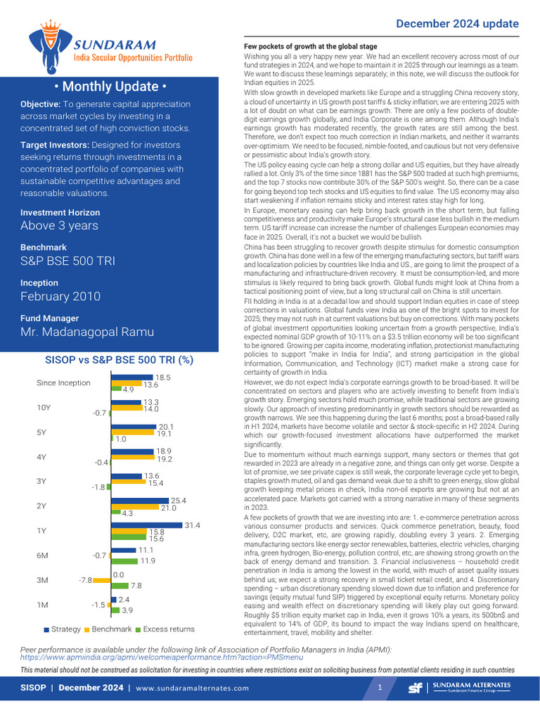 PMS SISOP Multi-Cap Focussed | PDF | Investing | Inflation