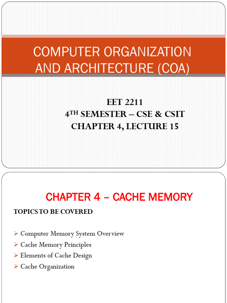 LECTURE 15 | PDF | Computer Data Storage | Cpu Cache