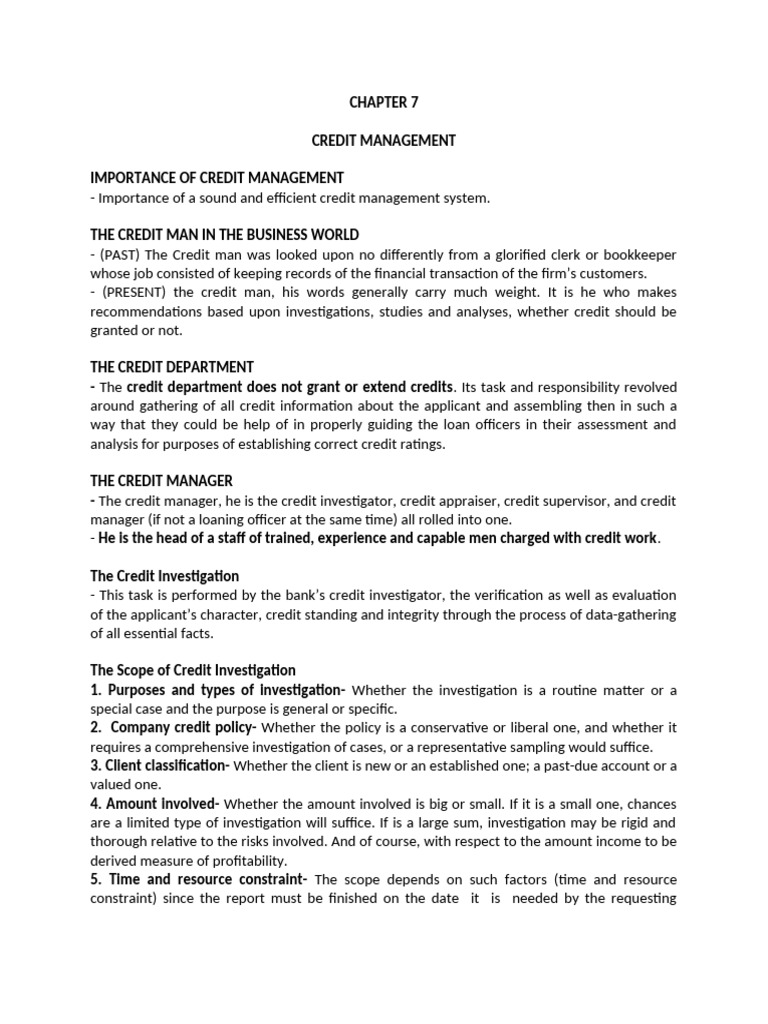 Chapter 7 Reporting | PDF | Credit | Finance & Money Management