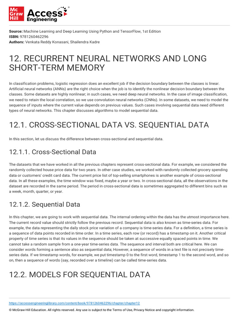 Ch-12 Recurrent-Neural-Networks-And-Long-Short-Term-Memory BooK - Machine Learning and Deep ...