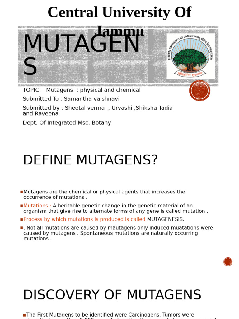 Physical and Chemical Mutagens | PDF | Mutagen | Radiation