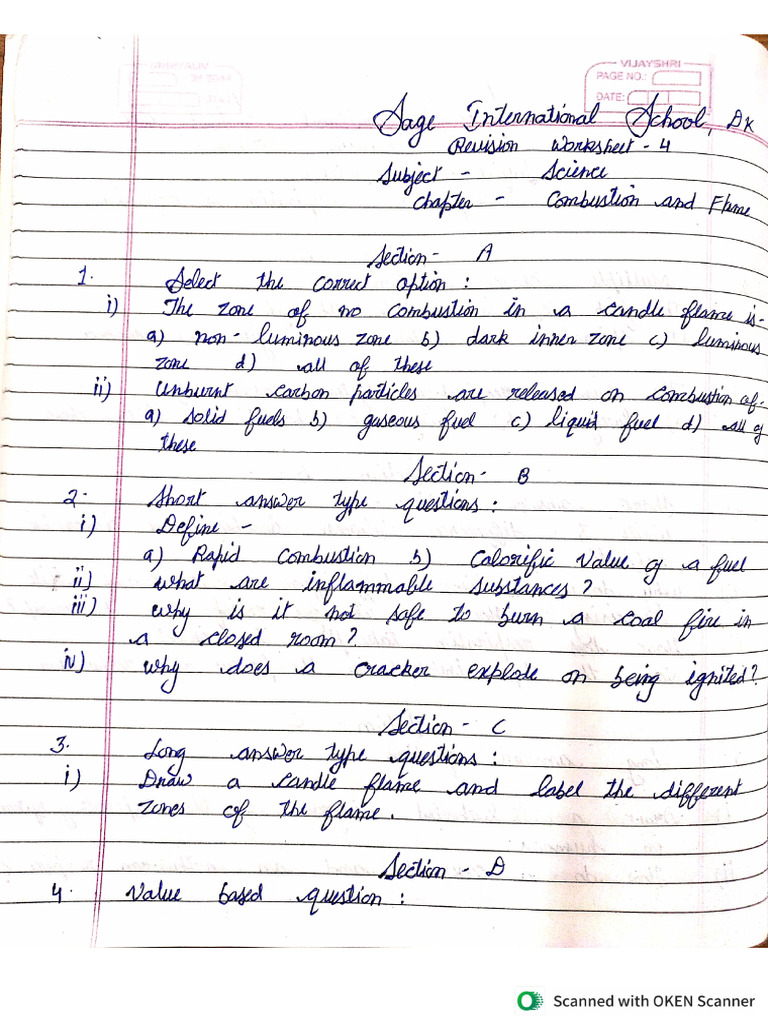 Class 8th Science Worksheet | PDF