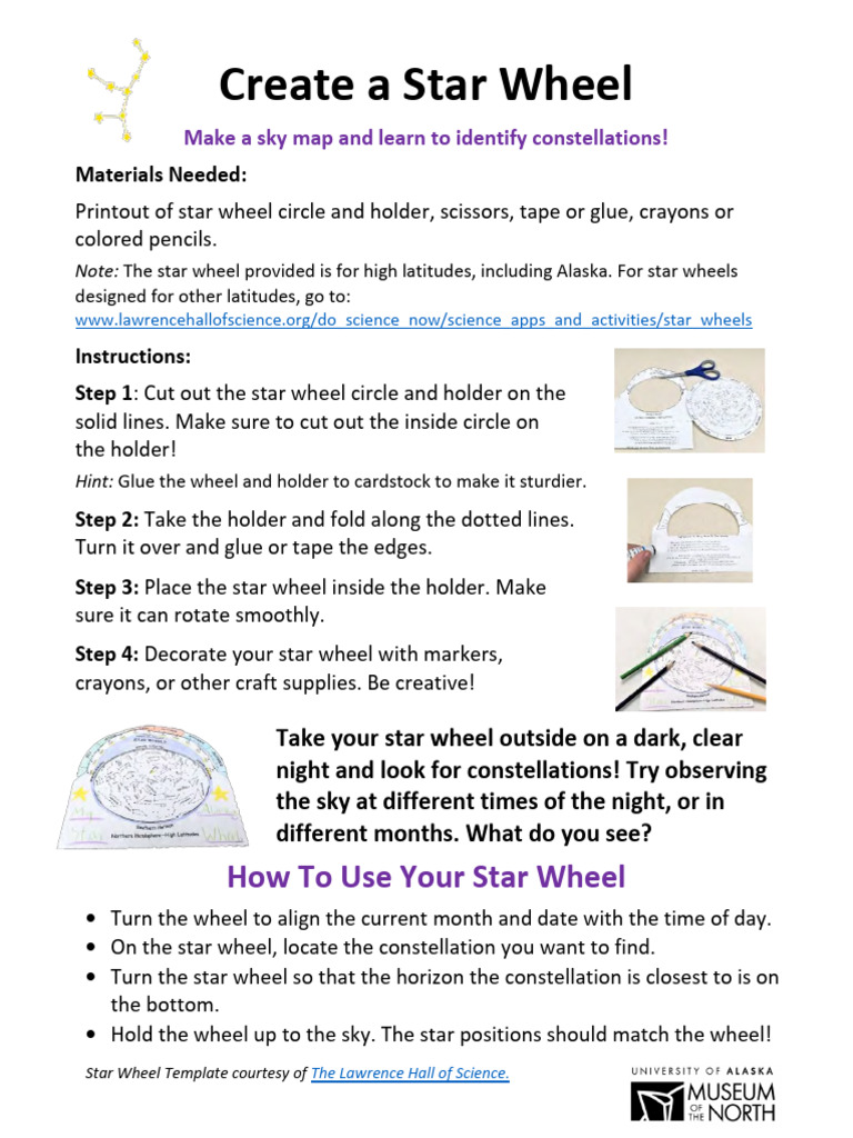 Create A Star Wheel Activity | PDF | Constellation | Stars