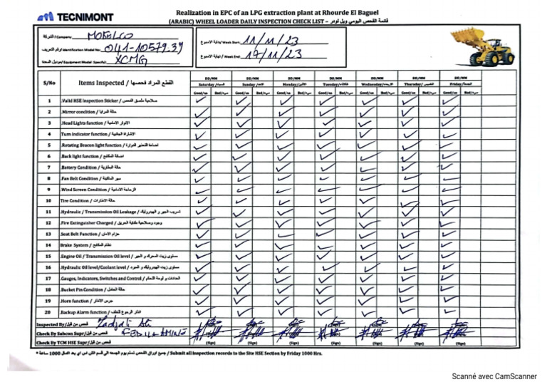 checklist wheel loader 17_12_23 | PDF