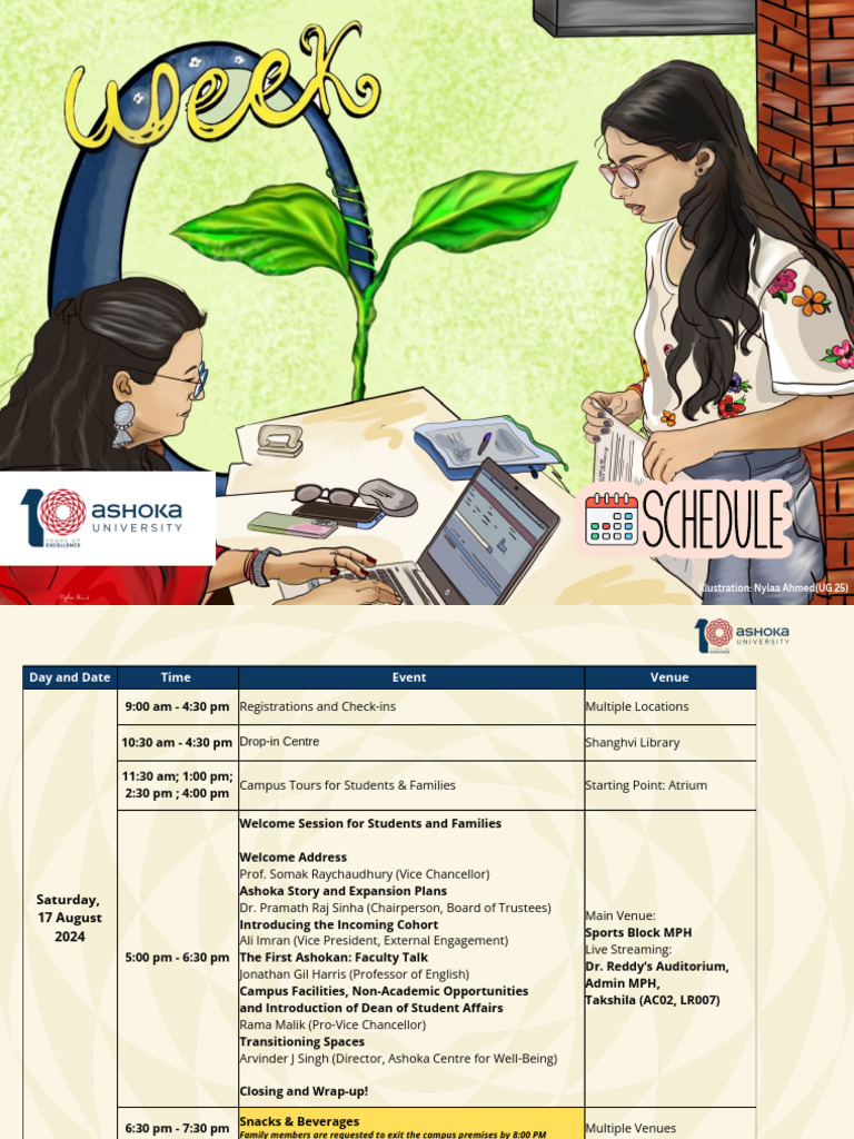 Orientation Week Schedule 2024 | PDF | Student Affairs | Academia