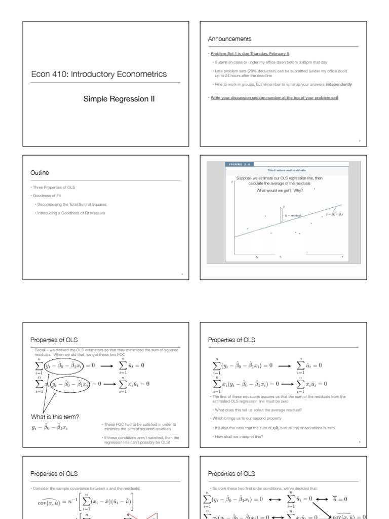 Ec410 Lecture 4 - Simple Regression II | PDF | Errors And Residuals ...