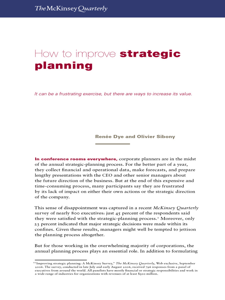 Enhancing Strategic Planning Effectiveness | PDF | Strategic Planning ...