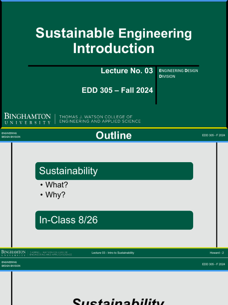 EDD_305_2024_Lecture_03_Sustainability | PDF | Sustainability | Environmental Social Science ...