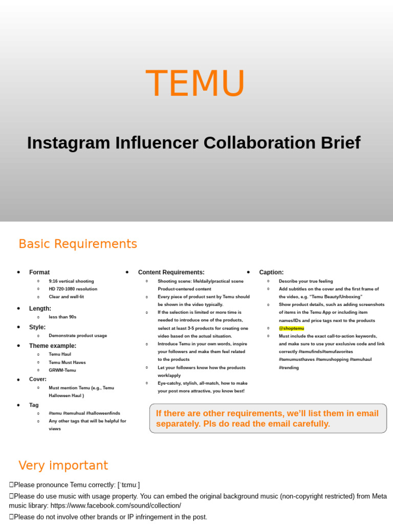 Instagram Influencer Collaboration Brief | PDF | Laptop