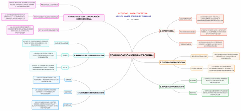 Mapa Conceptual-La Importancia de La Comunicación Organizacional AA1 EV1 | PDF