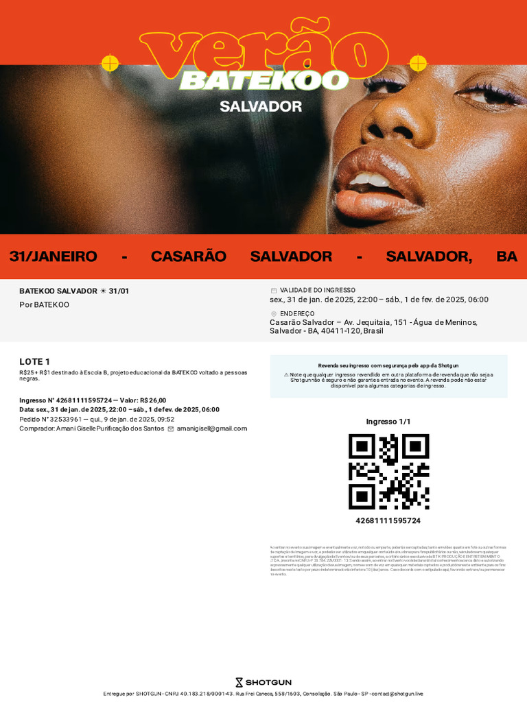 Ingresso Batekoo 31:01 | PDF