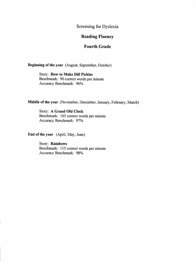 4th Grade Dibels Next | PDF | Rainbow | Pickled Cucumber