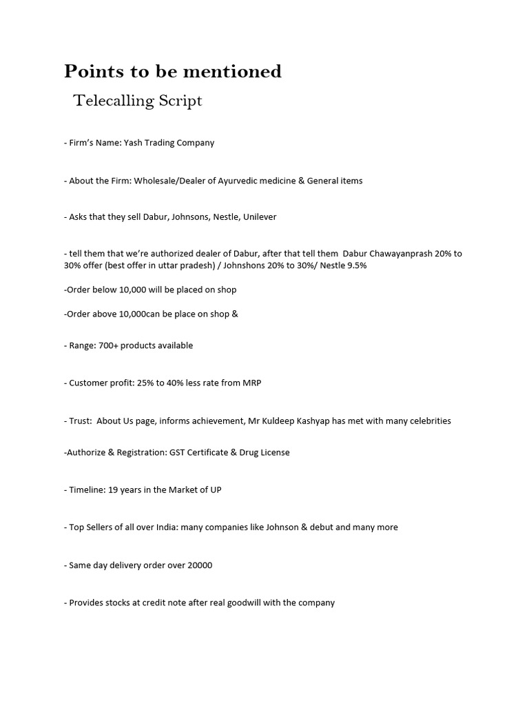 Points To Be Mentioned | PDF