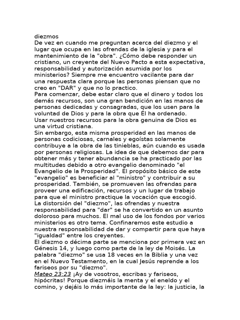 Diezmos | PDF | Abrahán | Diezmo