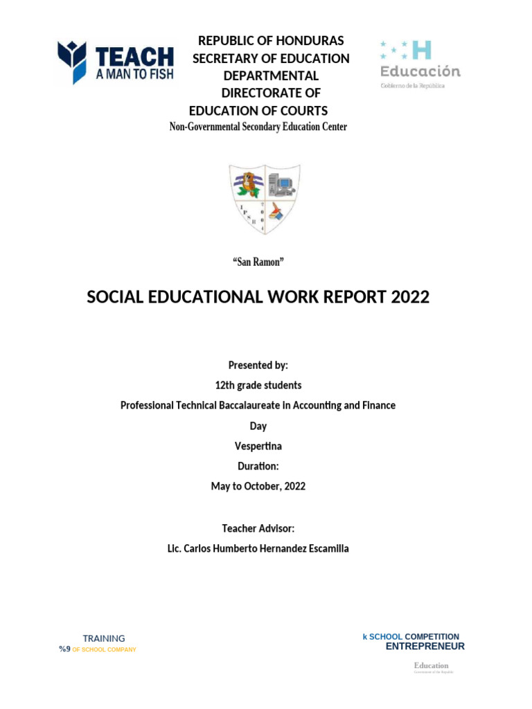 Educational Social Work Report 2022 - Entrepreneurship Component | PDF ...
