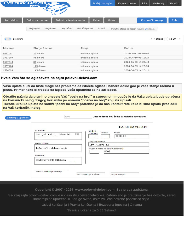 Korisnički Nalog | PDF