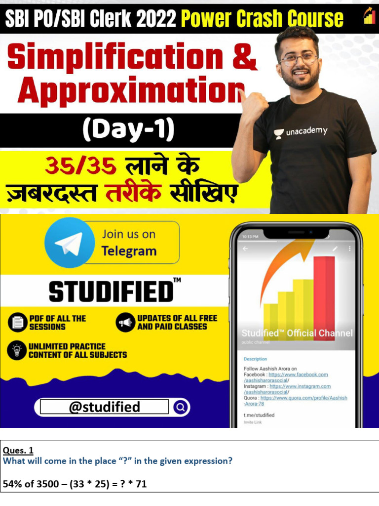 Simplification - Power Crash Course PDF by Aashish Arora | PDF