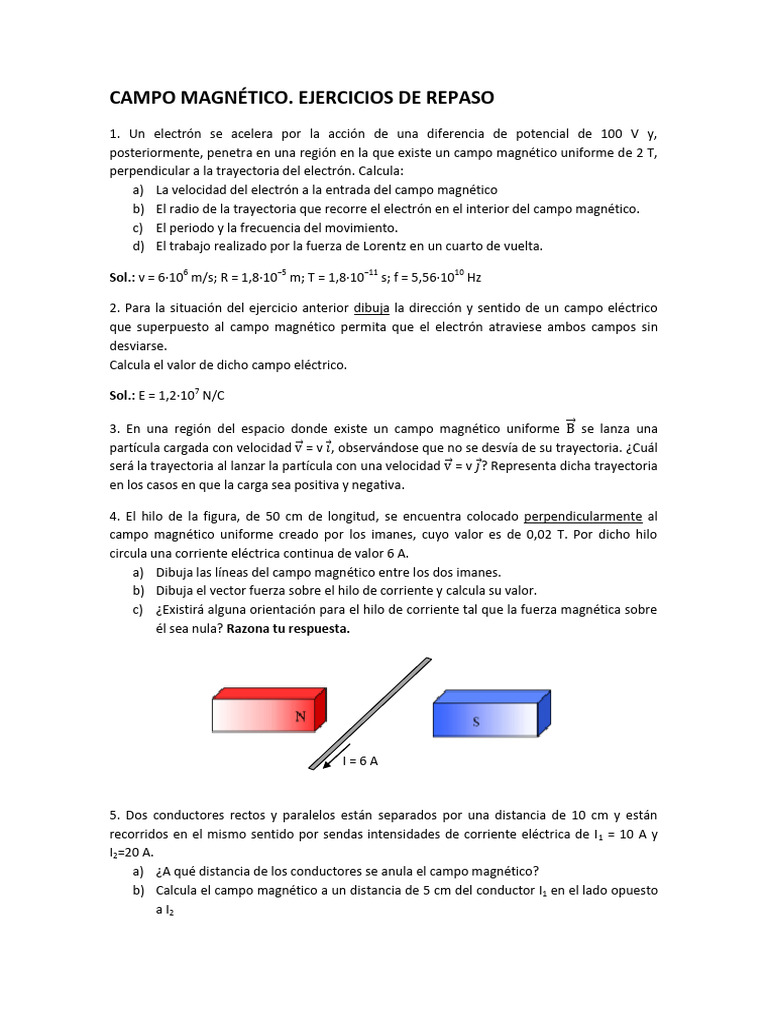 Ejercicios Revision | PDF | Campo magnético | Inducción electromagnética