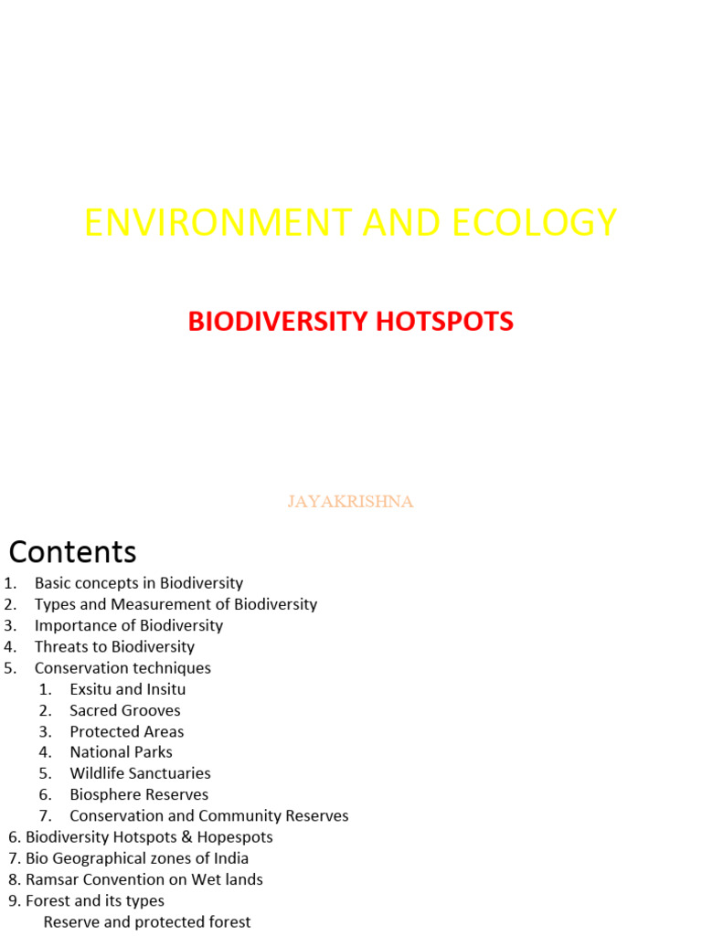 Bio Diversity Hot Spots | PDF | Biodiversity | Organisms