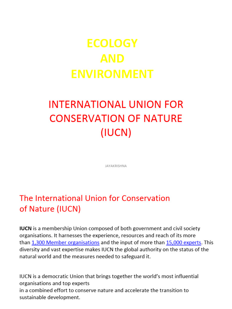 IUCN Overview and Conservation Efforts | PDF | Cites | International ...