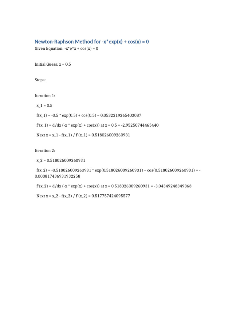 Newton Raphson Assignment | PDF