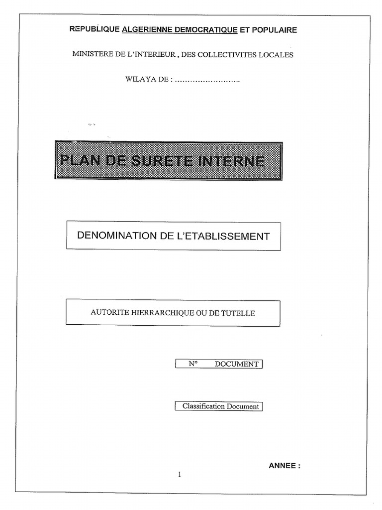 Plan de Sureté Interne | PDF