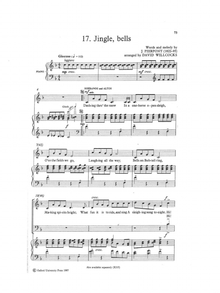 Jingle Bells | PDF | Christmas Songs | Blackface Minstrel Songs
