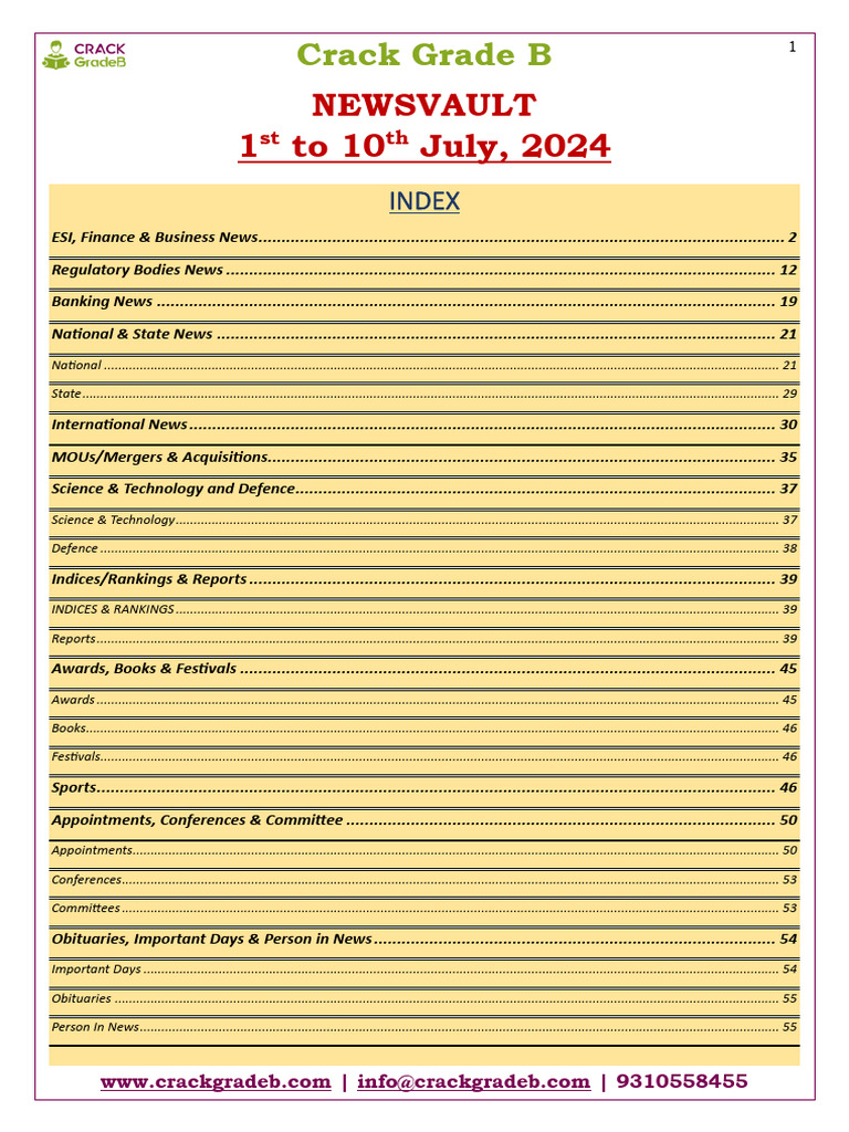 NEWSVAULT 1st to 10th July B W Lyst1721798592609 | PDF | Dumping ...