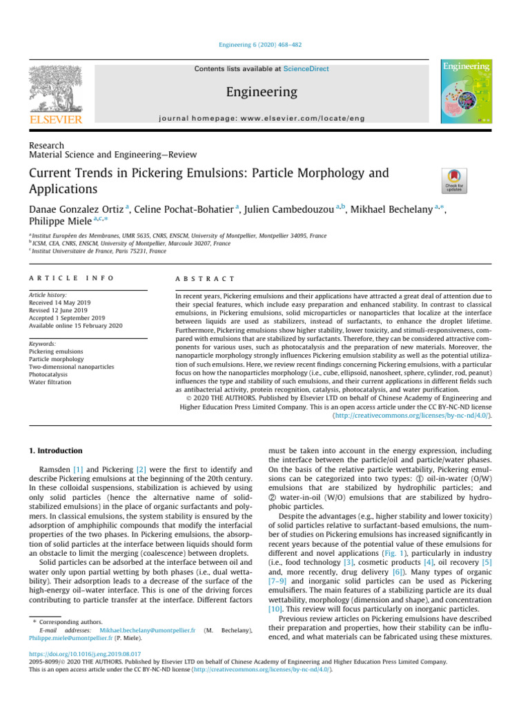 2-) Current Trends Pickerinjg | PDF | Emulsion | Wetting