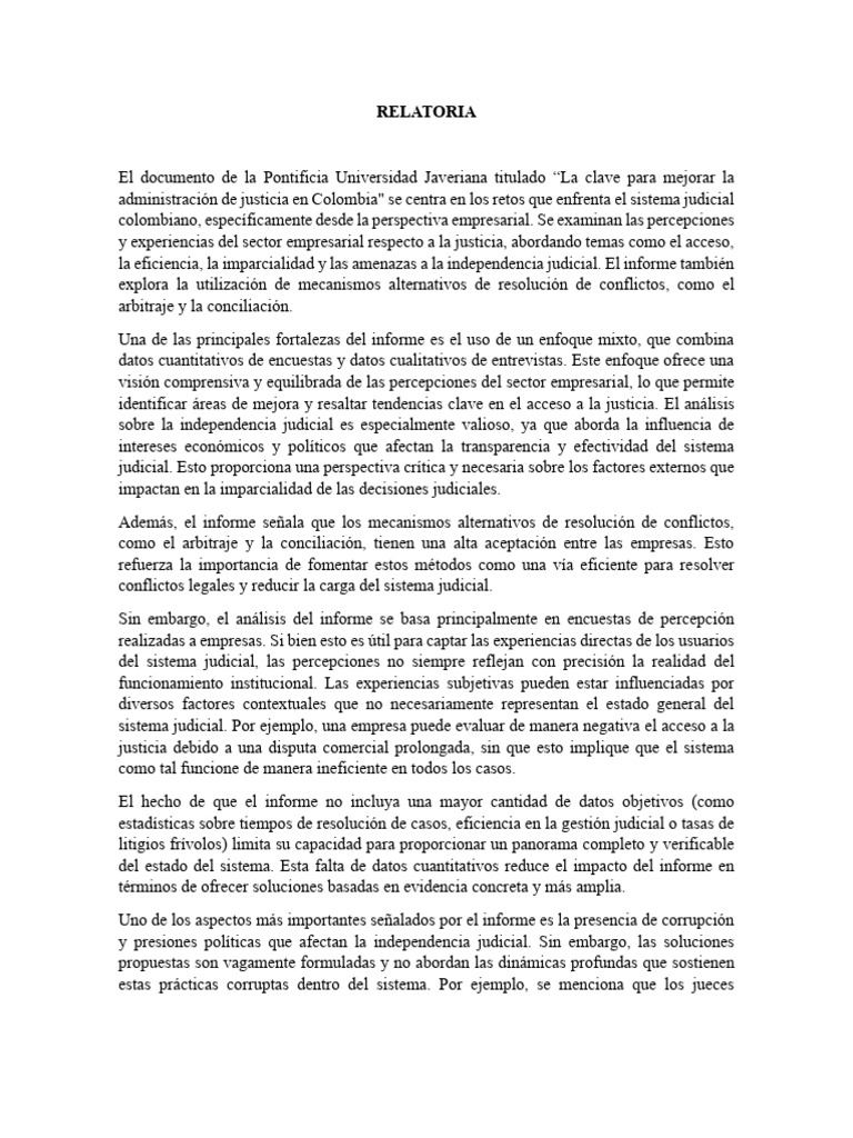 RELATORIA | PDF | Corrupción política | Responsabilidad