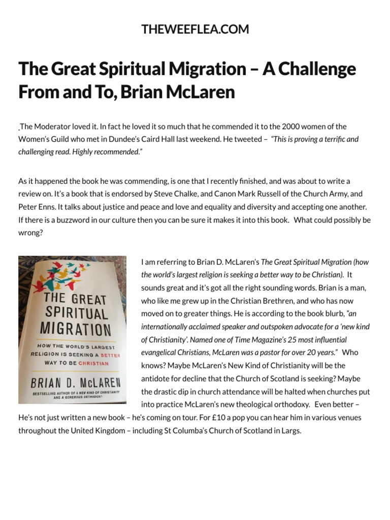 The Great Spiritual Migration – A Challenge From and To, Brian McLaren ...