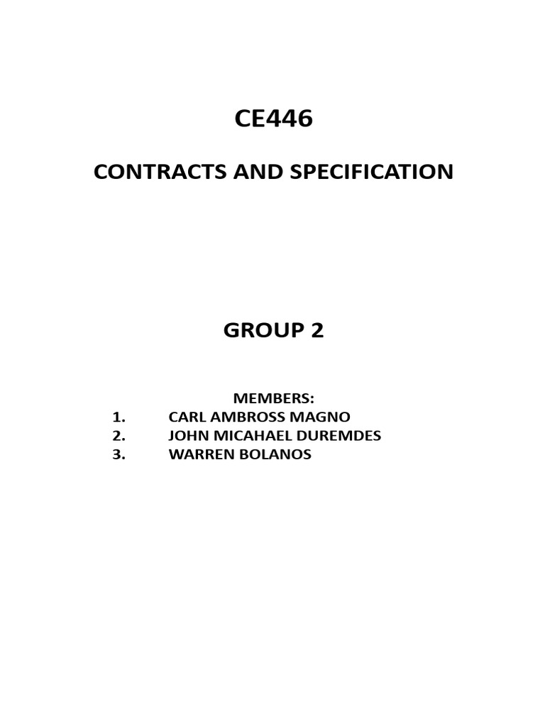 Contracts and Specifications | PDF | Concrete | Construction Aggregate