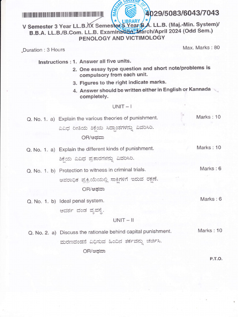 Penology and Victimology Exam Guide | PDF | Criminal Justice | Crime ...