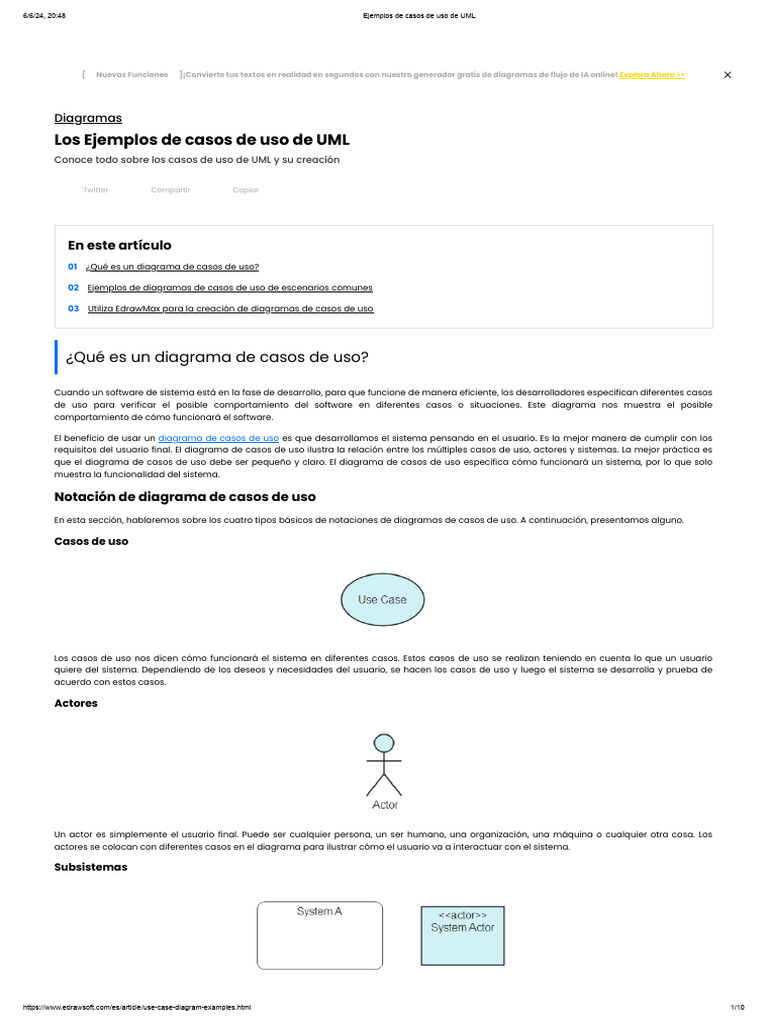 Ejemplos de Casos de Uso de UML | PDF | Caso de uso | Lenguaje de modelado unificado