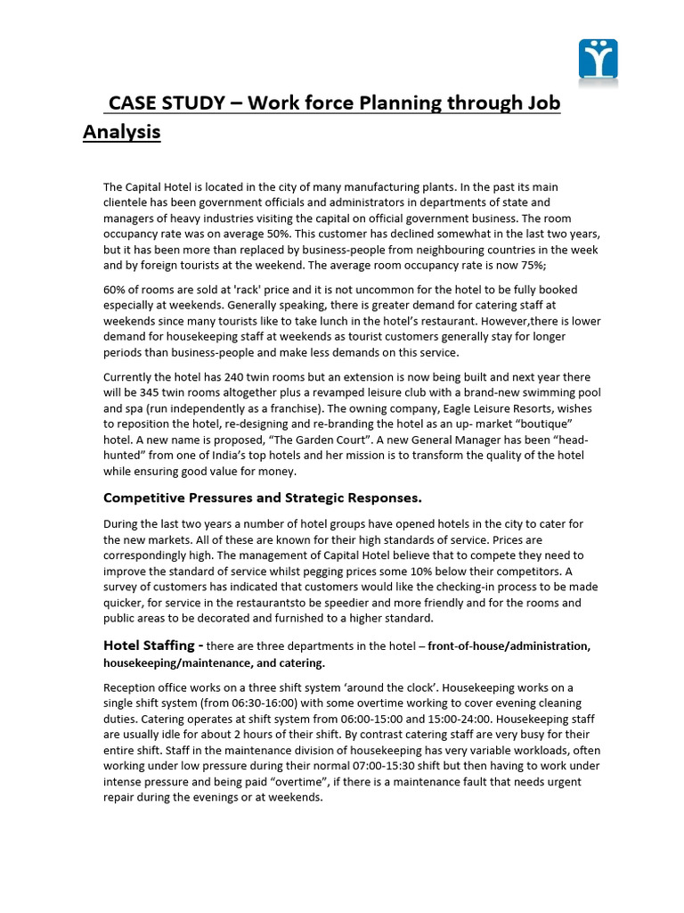 CASE STUDY Manpower Planning YSI | PDF | Hotel | Employment