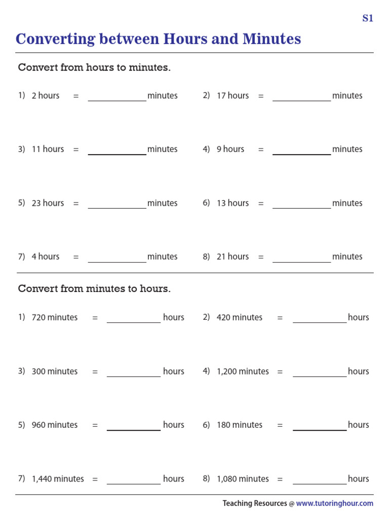Convert Hours Minutes 1 | PDF